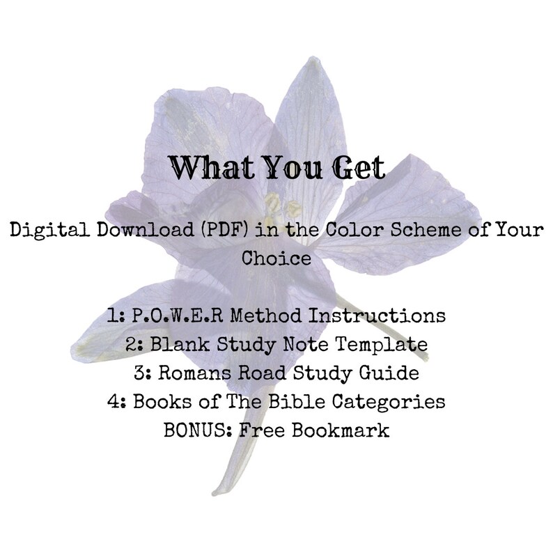 Lilac - Bible Study Template, P.O.W.E.R. Method - Etsy