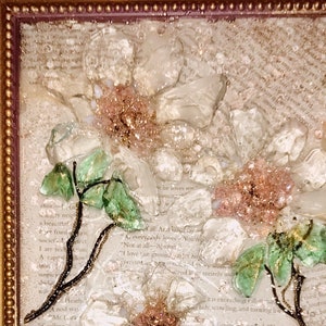 Authentic Beach Sea Glass Flowers Resin Art!! Romantic Sea Glass ...