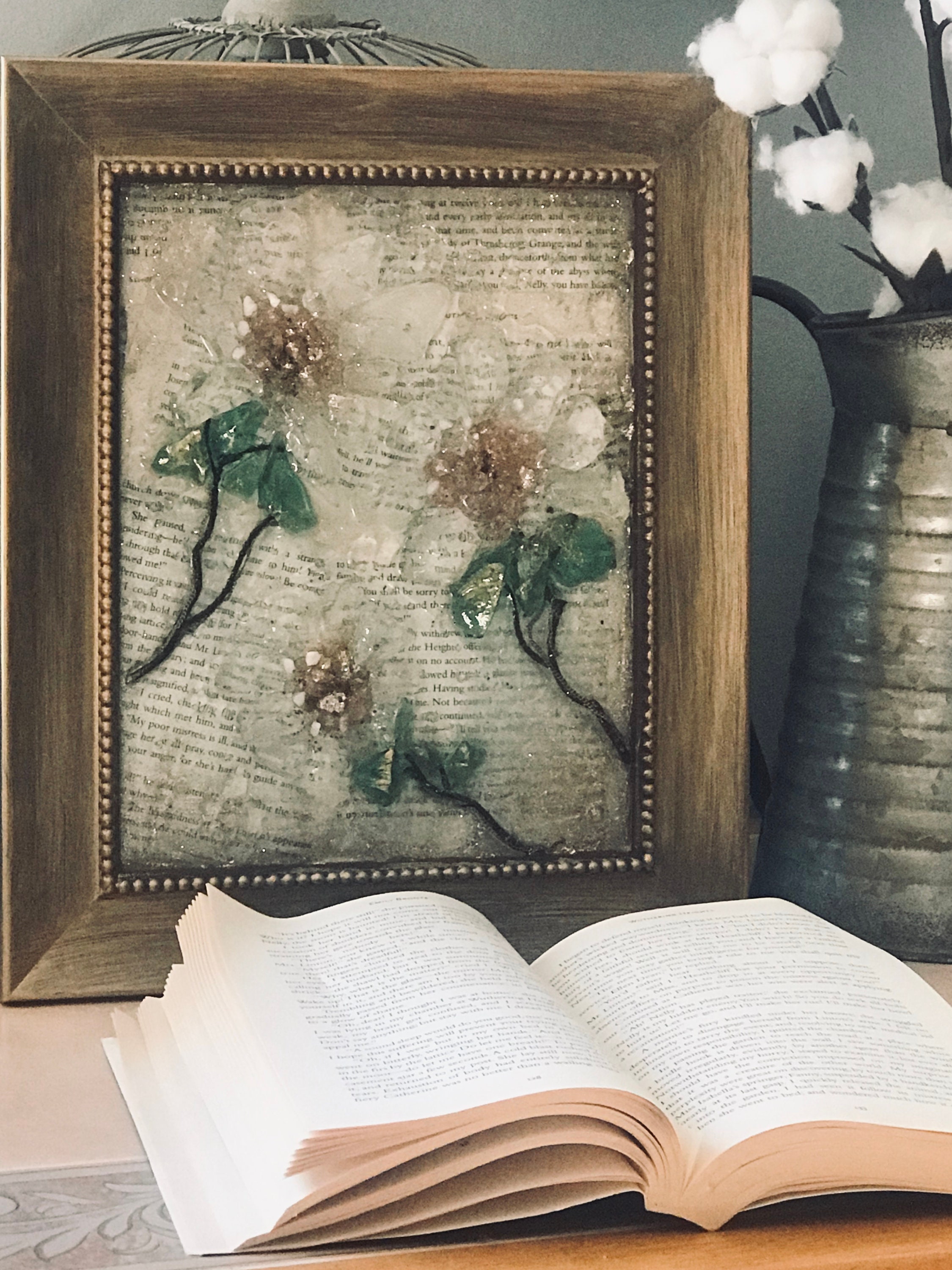 Authentic Beach Sea Glass Flowers Resin Art!! Romantic Sea Glass ...