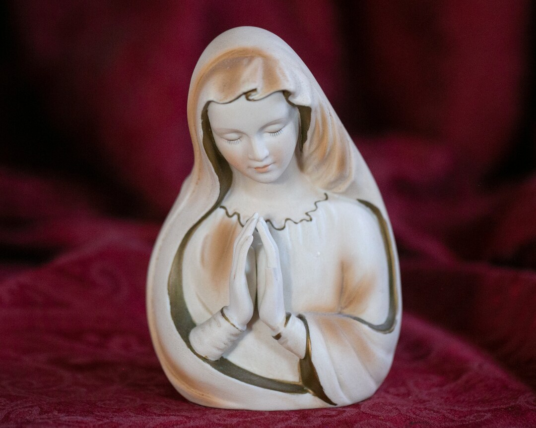 Vintage Ceramic Virgin Mary Planter - Etsy