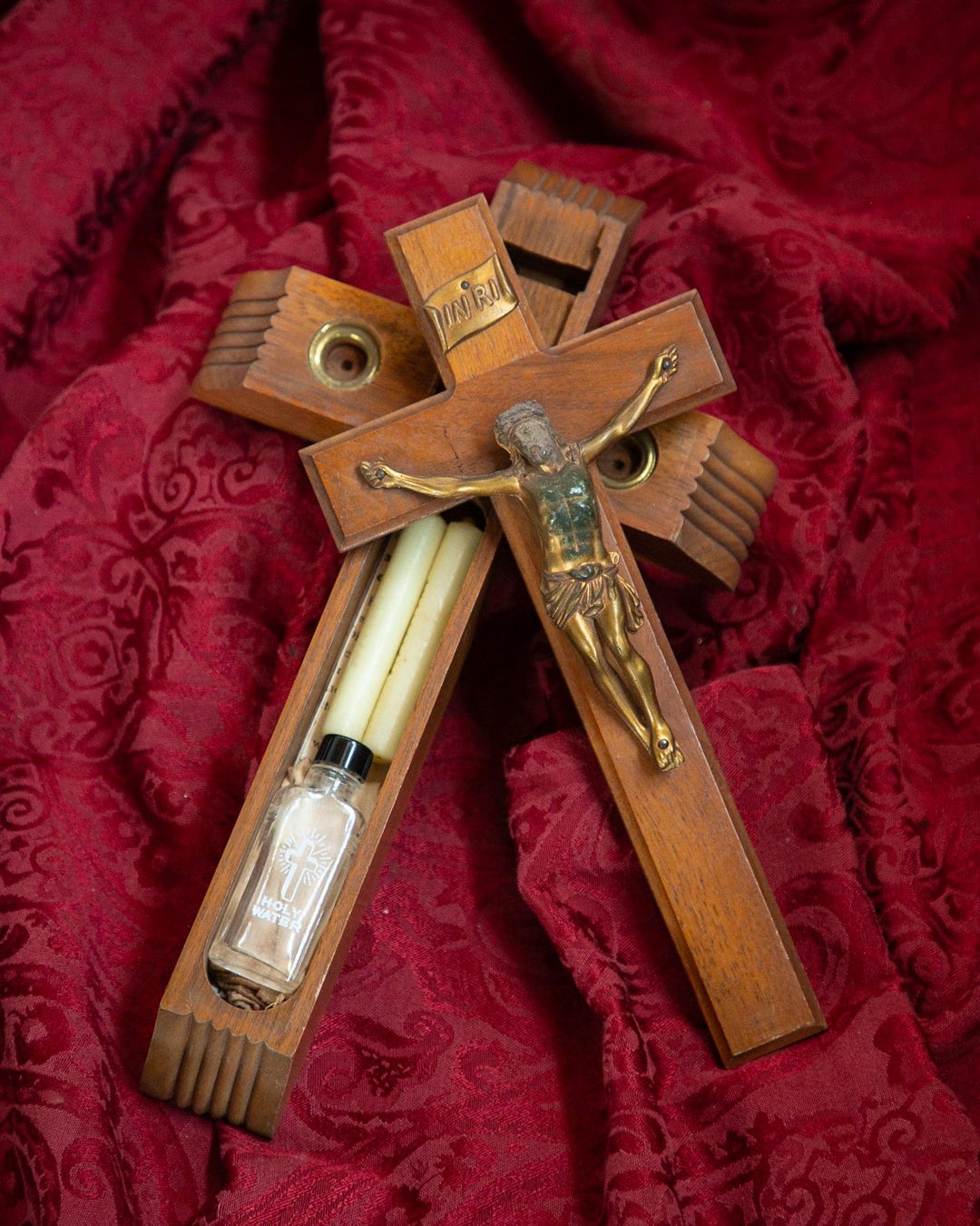 Vintage Wood and Metal Last Rites Crucifix W/ Hidden Compartment - Etsy