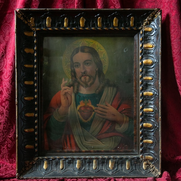 Antique Jesus Framed - Etsy