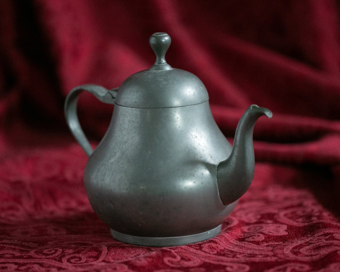 Vintage Pewter Tea Pot | Etsy