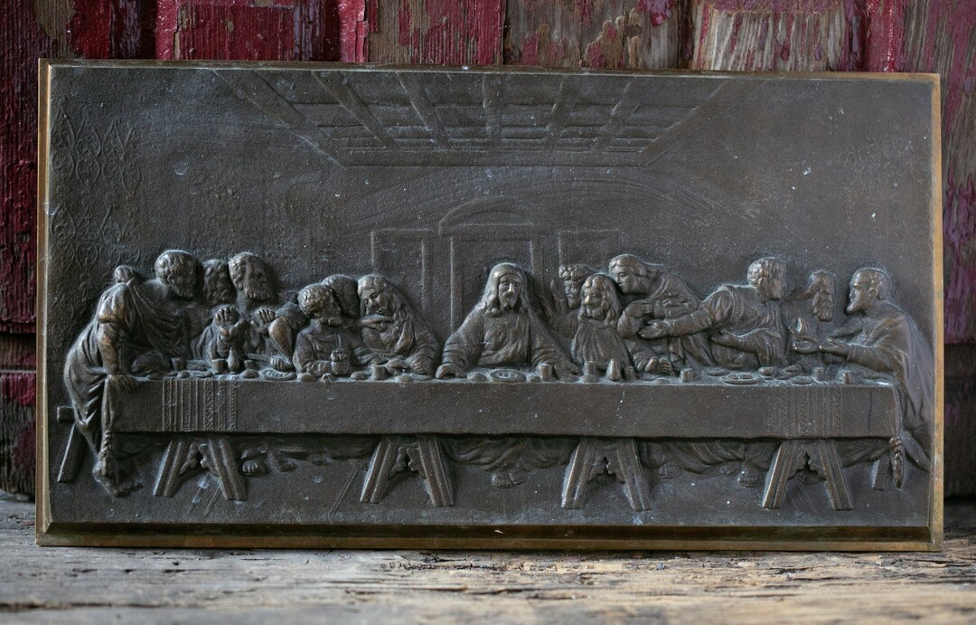 Vintage Brass Last Supper Relief Plaque - Etsy