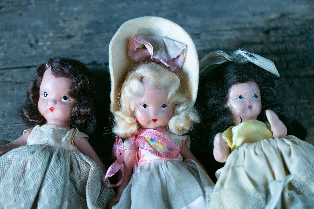 Lot of Three Vintage Composite Dolls - Etsy