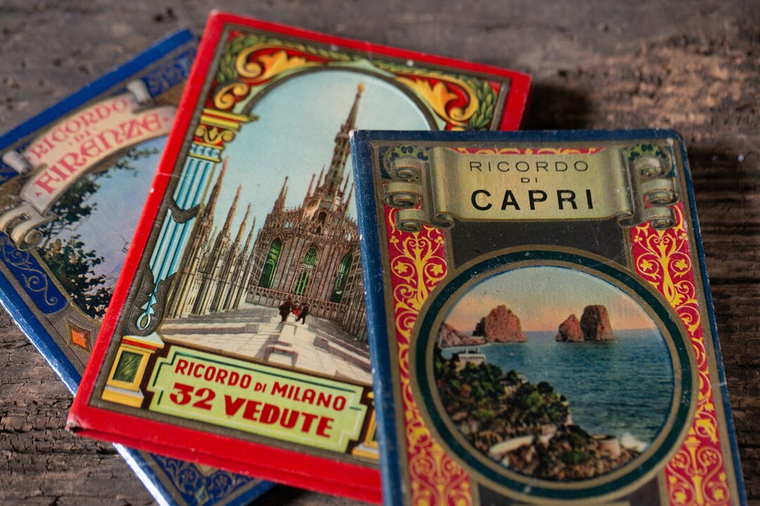 Three Vintage Italian Picture Books Florence, Capri & Milan - Etsy