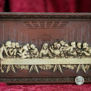 Vintage Faux Wood Last Supper in Relief - Etsy