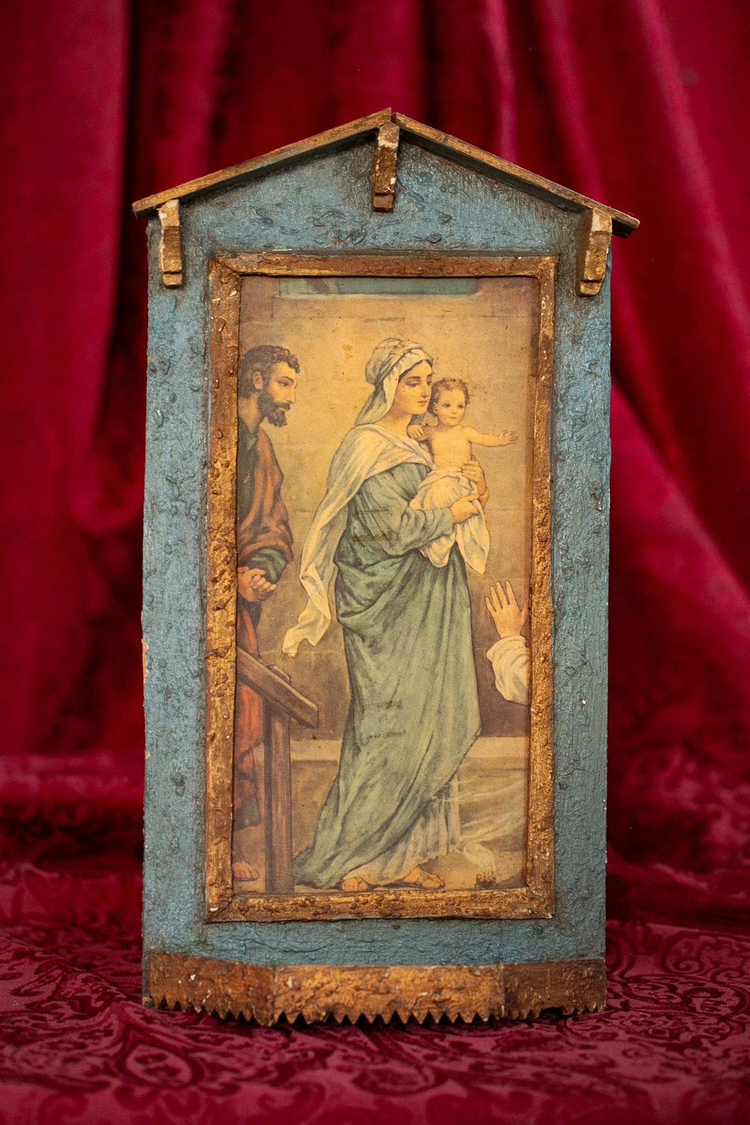 Vintage Homemade Wooden Shrine Madonna & Child Folk Art - Etsy