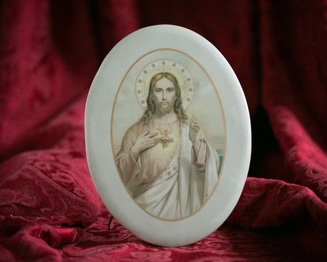 Vintage Metal Plaque of Jesus - Etsy