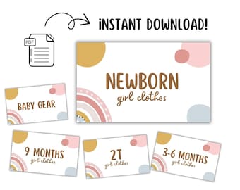 Baby Girl Clothing Bin Labels - Printable Labels for Storage Totes - 0 ...