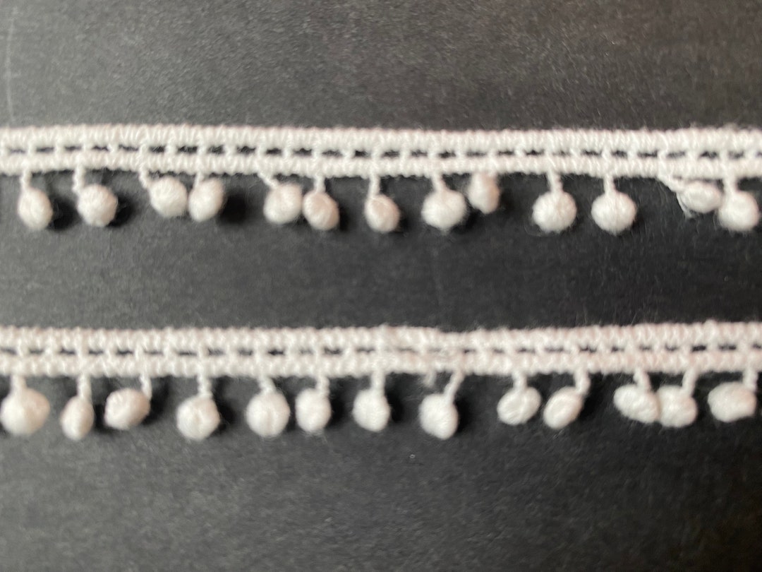 Mini White Pom Pom Baby Doll Trim Tiny Dangling Balls Trim Delicate ...