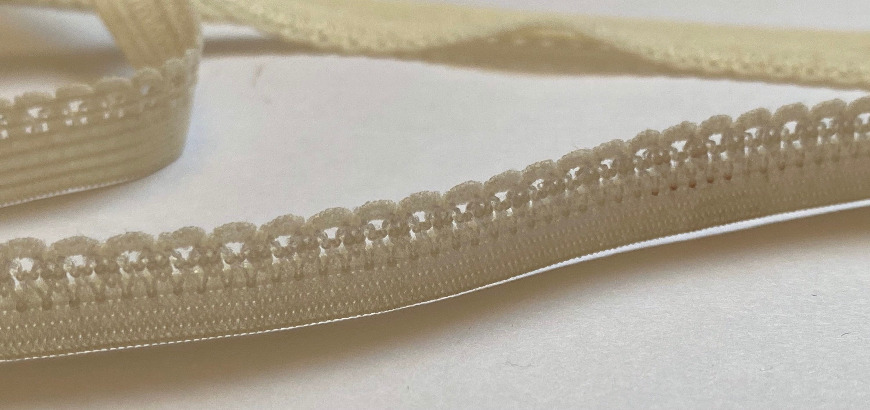 10 Yds Picot Edge Elastic Stretch Band Natural Ivory Color, Scalloped ...