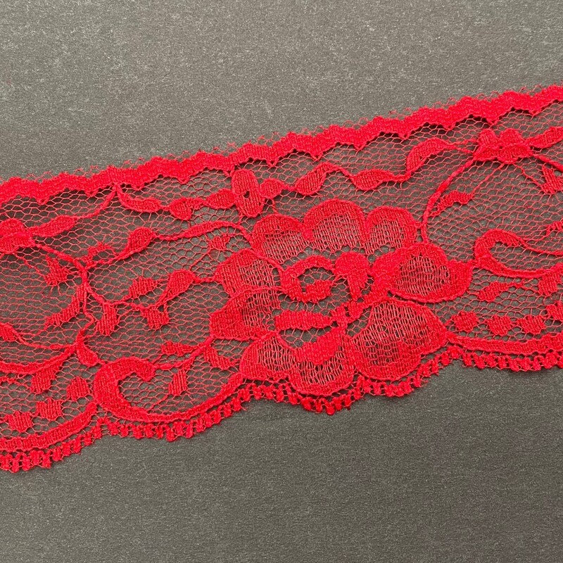 Red Lace Trim - Etsy