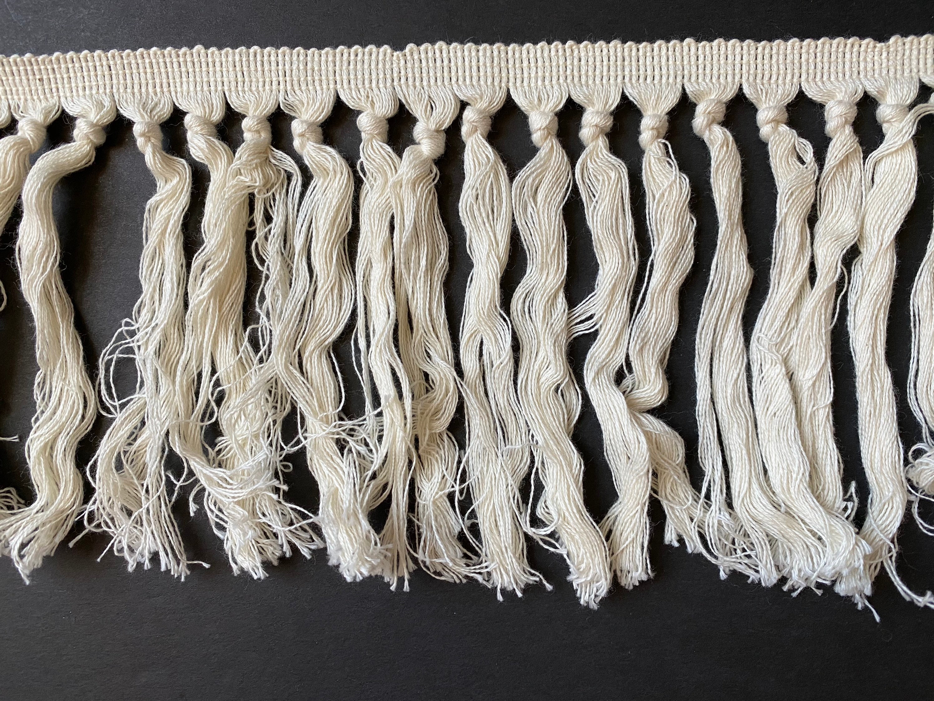 1yd Cotton Fringe Trim Ivory Single Knot Fringe Tassel Trim - Etsy