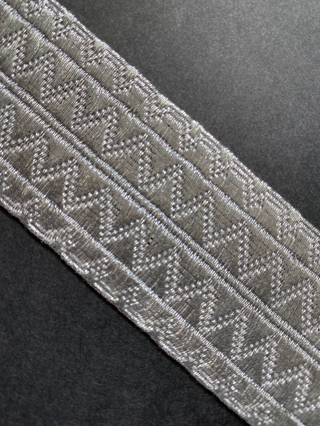 2 Yds Silver Metallic Ribbon Trim 1 1/2 Inch, Costume Embellishment ...