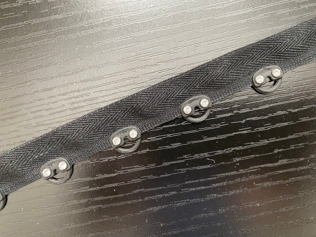 4 Yds Black Rhinestone Corset Costume Loop Hook Lace up Trim - Etsy