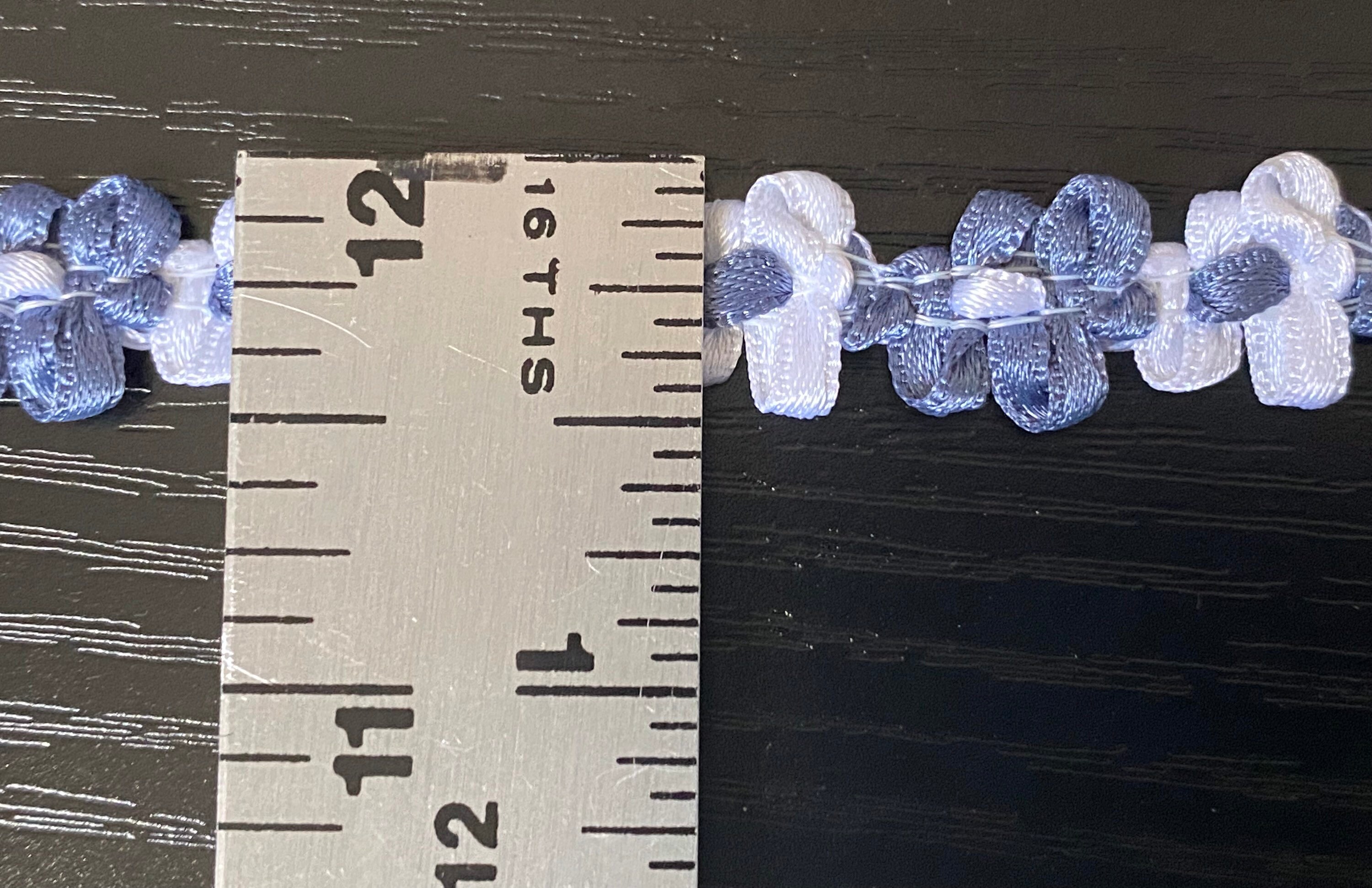 5 Yds Galon Rococo Gimp Trim Blue/white Flower Daisy Ribbon - Etsy