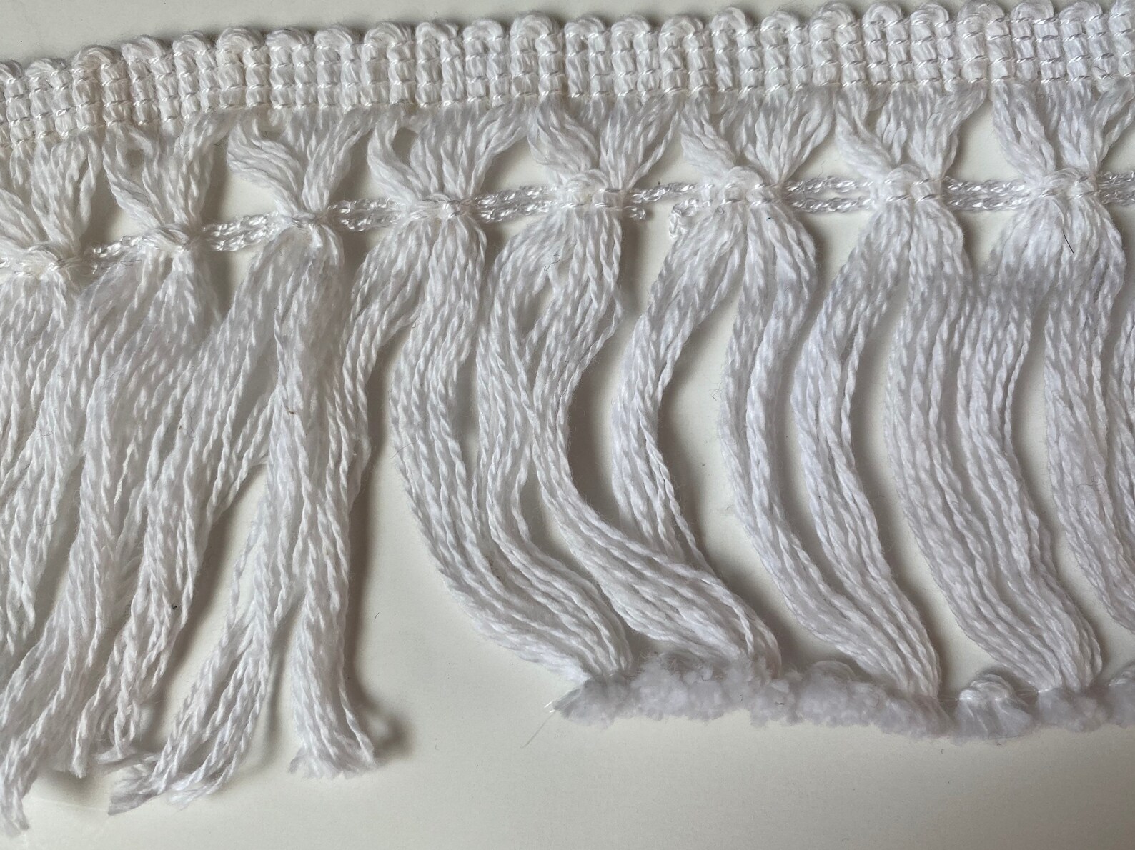 3 Yds Cotton Fringe Trim White 3, Lightweight Cotton Fringe Tassel Trim ...