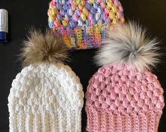 Puff Stitch Beanie Hat - Etsy