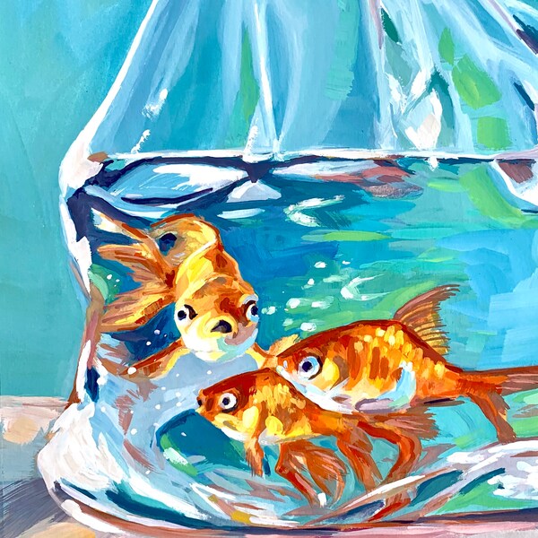 Goldfish Wall Print - Etsy