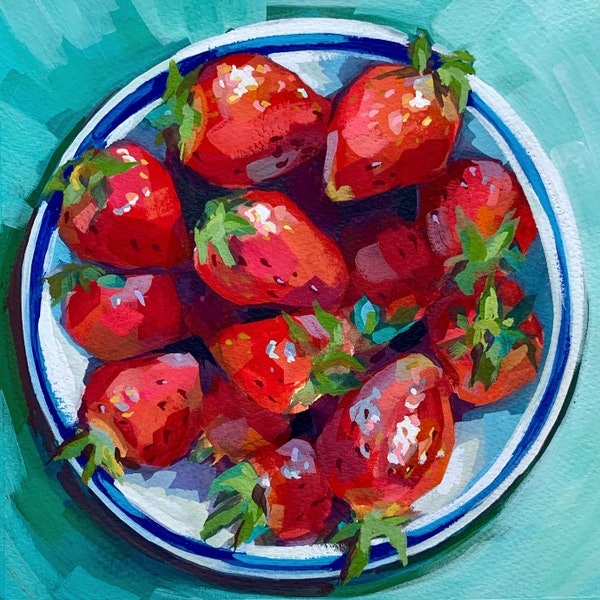 Strawberry Art Print - Etsy