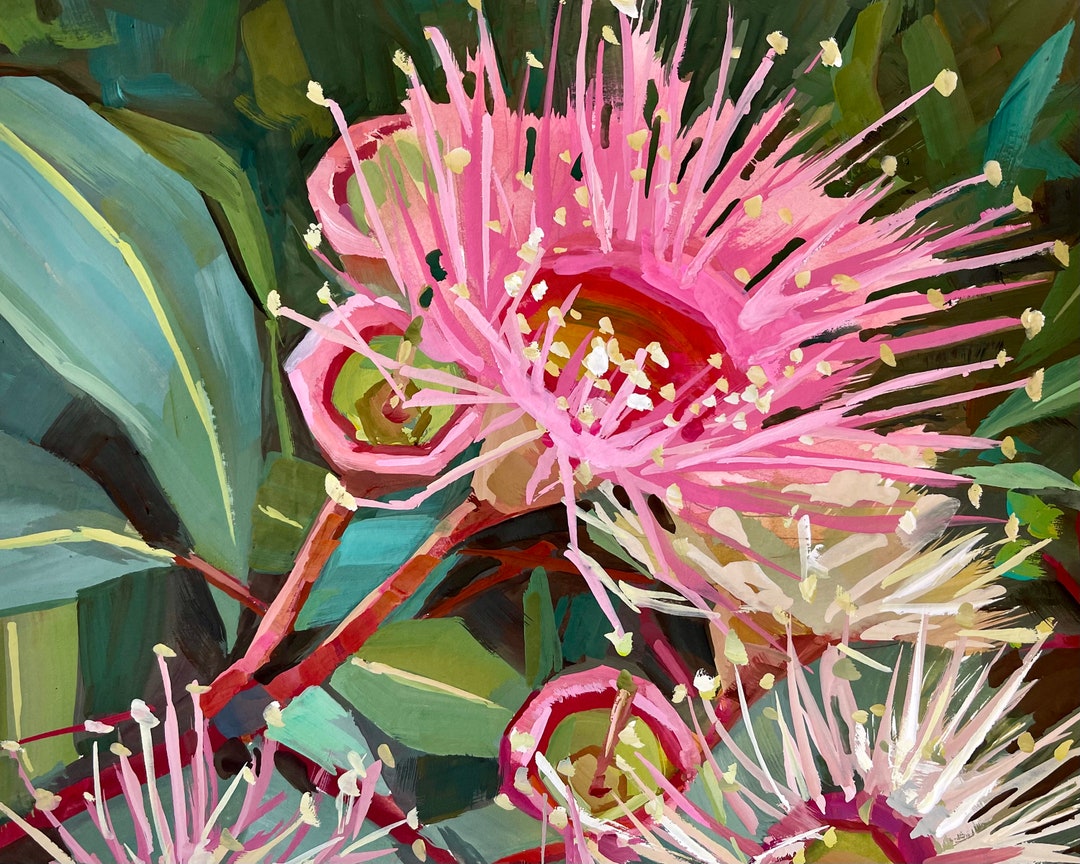 Gum Blossom Painting, Gum Blossom Art Print, Flower Lover, Australian ...