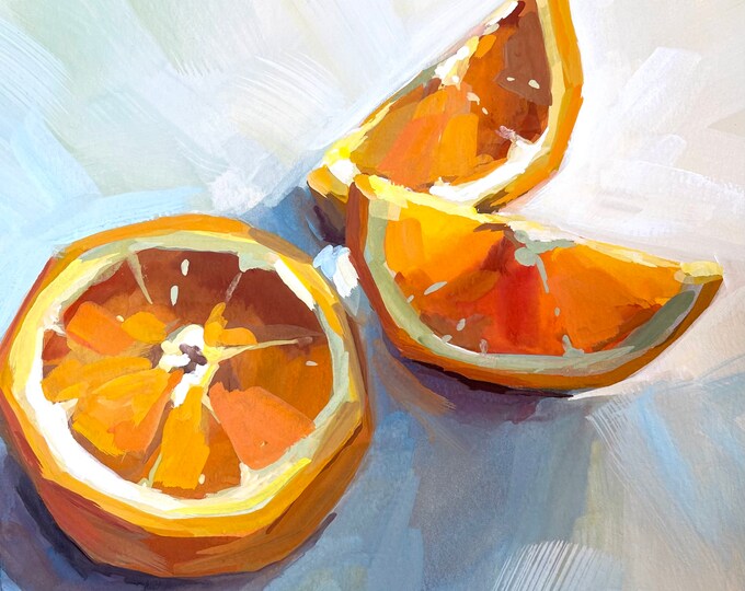 Oranges Painting Orange Slices Art Print Kitchen Art Fruit - Etsy