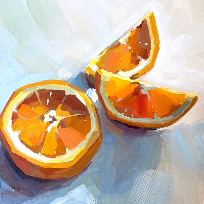 Oranges Painting Orange Slices Art Print Kitchen Art Fruit - Etsy