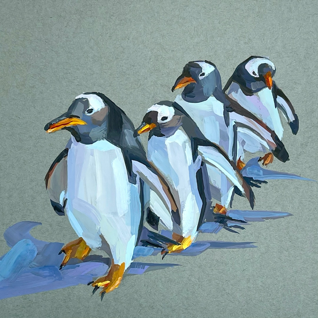 Penguin Art Print, Penguin Painting - Etsy