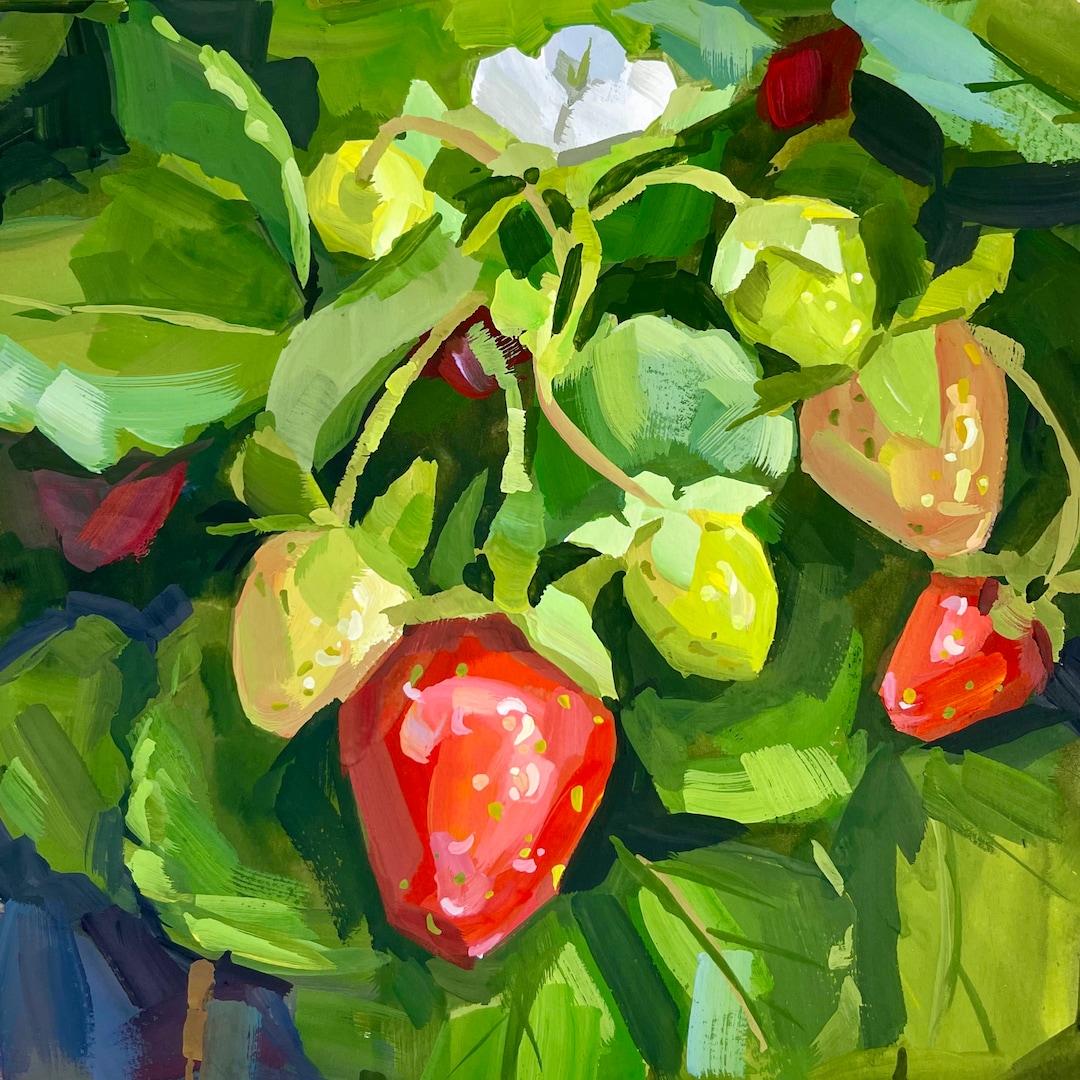 Strawberries Art Print, Kitchen Art, Strawberries - Etsy