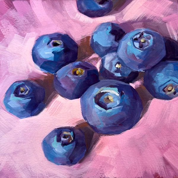 Blueberry Painting - Etsy