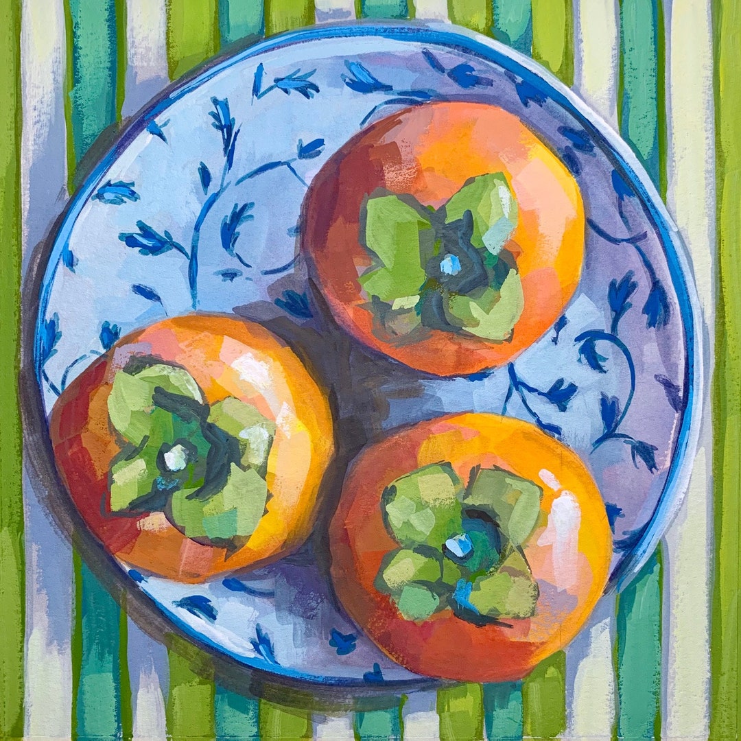 Persimmons Art Print, Giclee', Kitchen Art, Farmhouse Style, Gallery ...