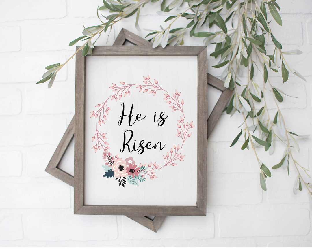 He is Risen Sign, Matthew 28:6, Easter Sign Decor, Easter Printable ...