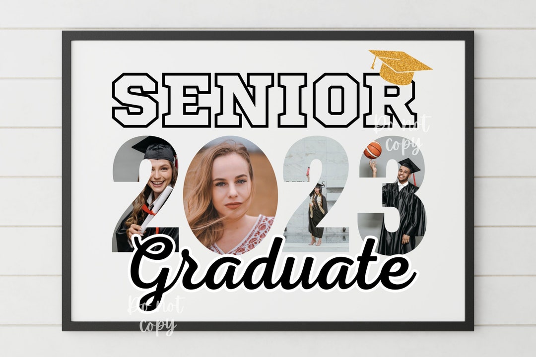 Graduation Photo Collage Template, 4 Pictures, Senior Class of 2023 ...