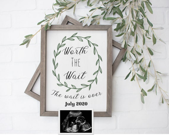 Worth the Wait Pregnancy Announcement Digital Editable Baby - Etsy
