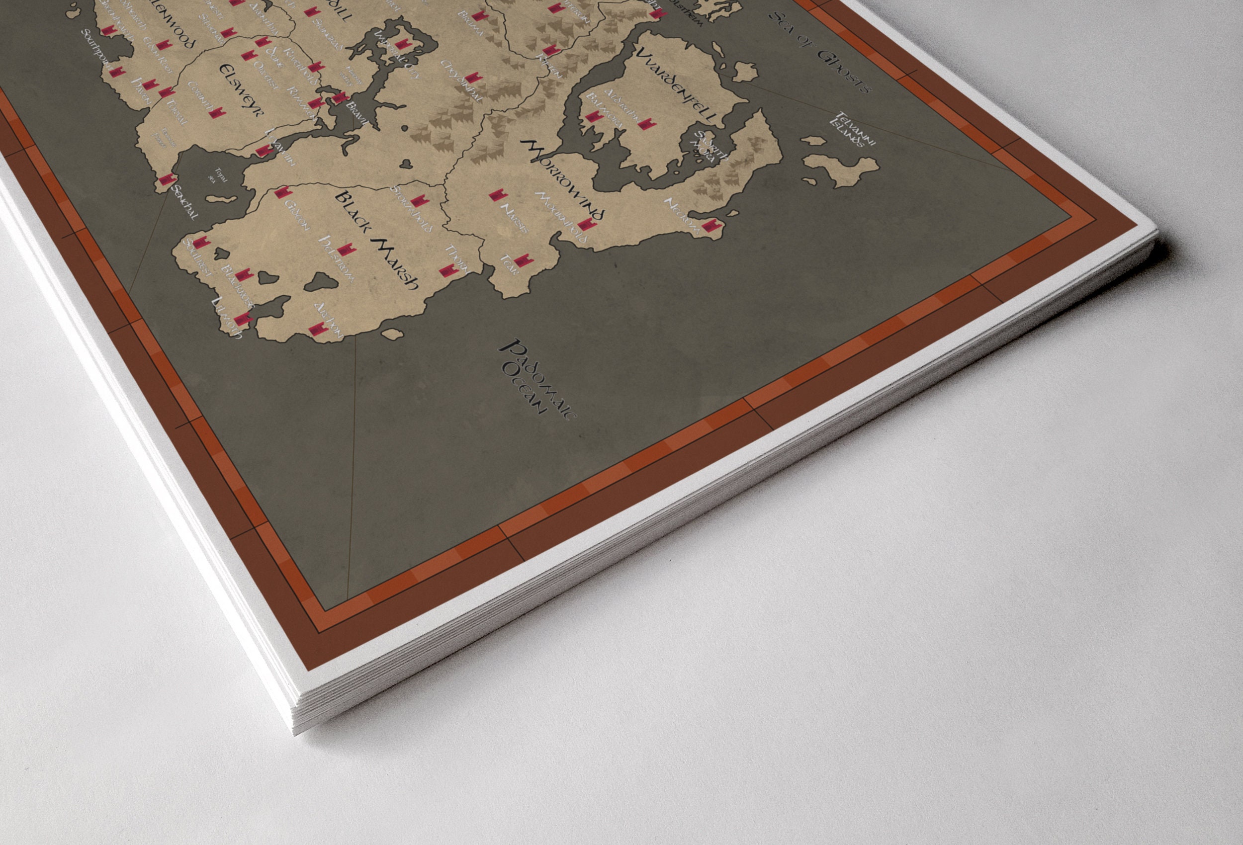 The Elder Scrolls Map of Tamriel Print Poster - Etsy