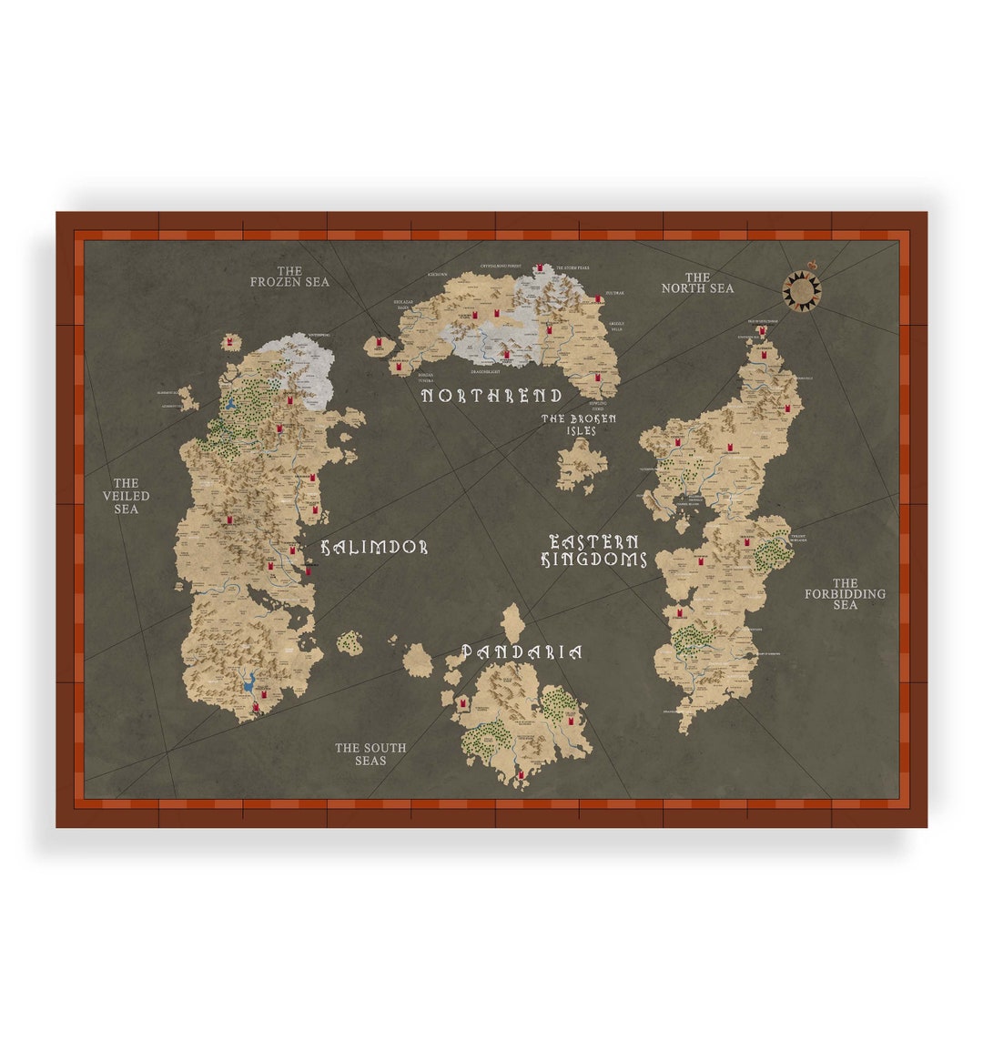 World of Warcraft - Map of Azeroth - Print - Poster - Etsy