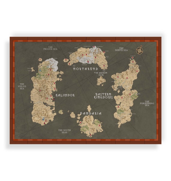 World of Warcraft Map of Azeroth Print Poster | Etsy