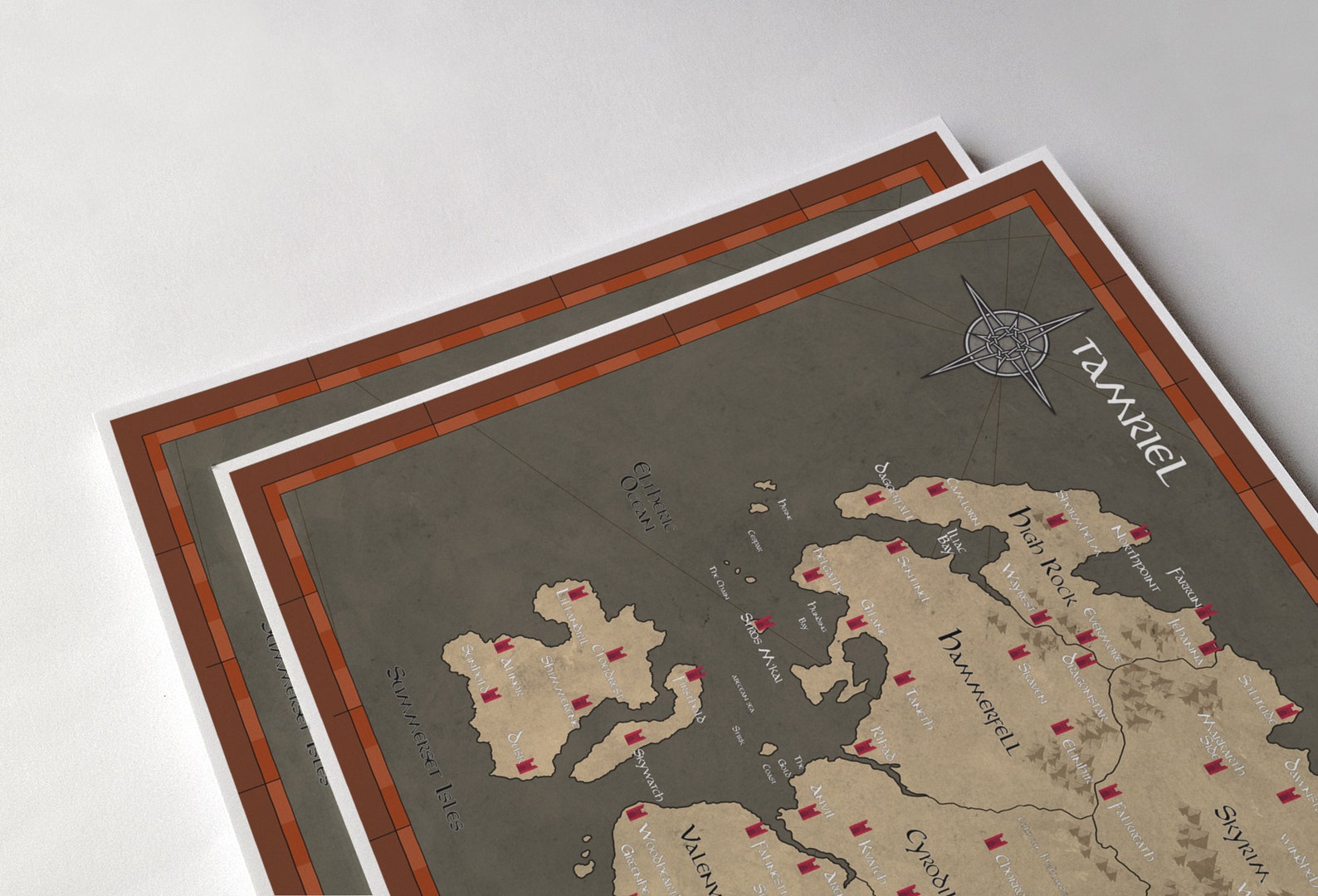 The Elder Scrolls Map of Tamriel Print Poster - Etsy