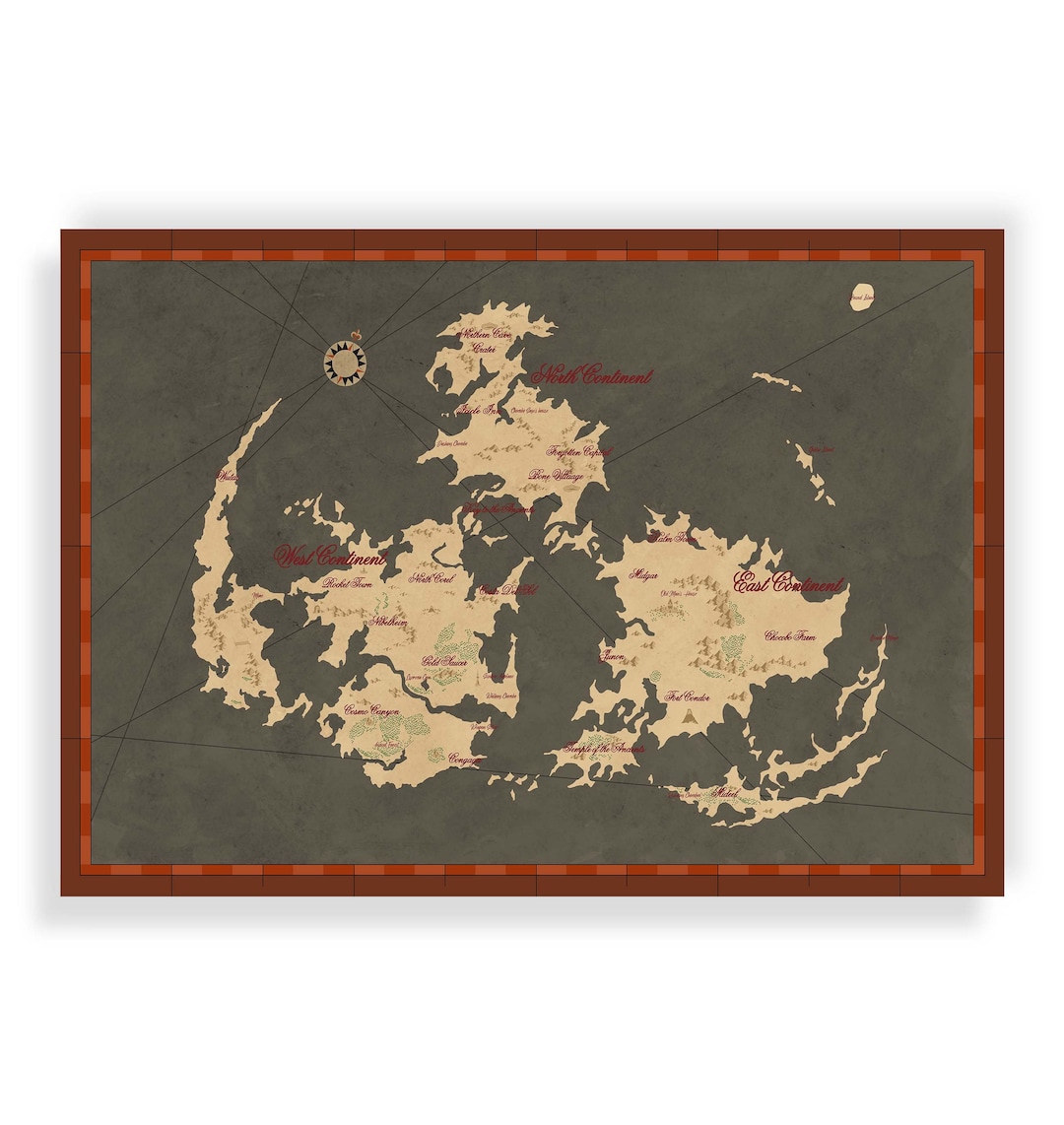 Final Fantasy VII - Map of Gaia - Print - Poster - Etsy