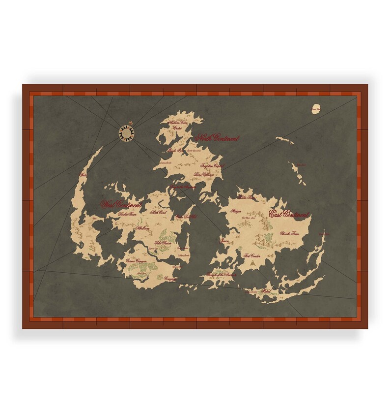 Final Fantasy VII Map of Gaia Print Poster - Etsy