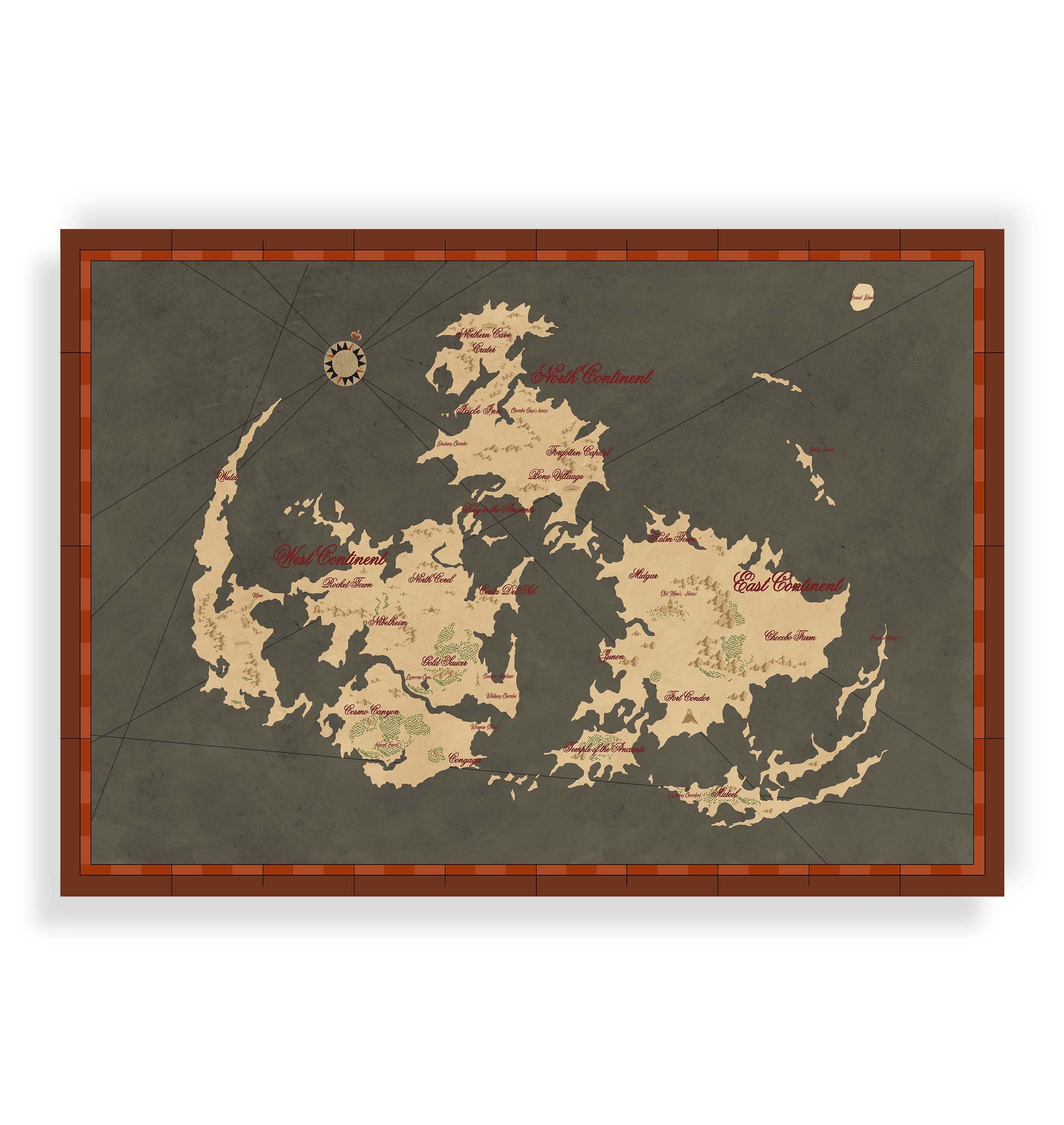 Final Fantasy VII Map of Gaia Print Poster - Etsy