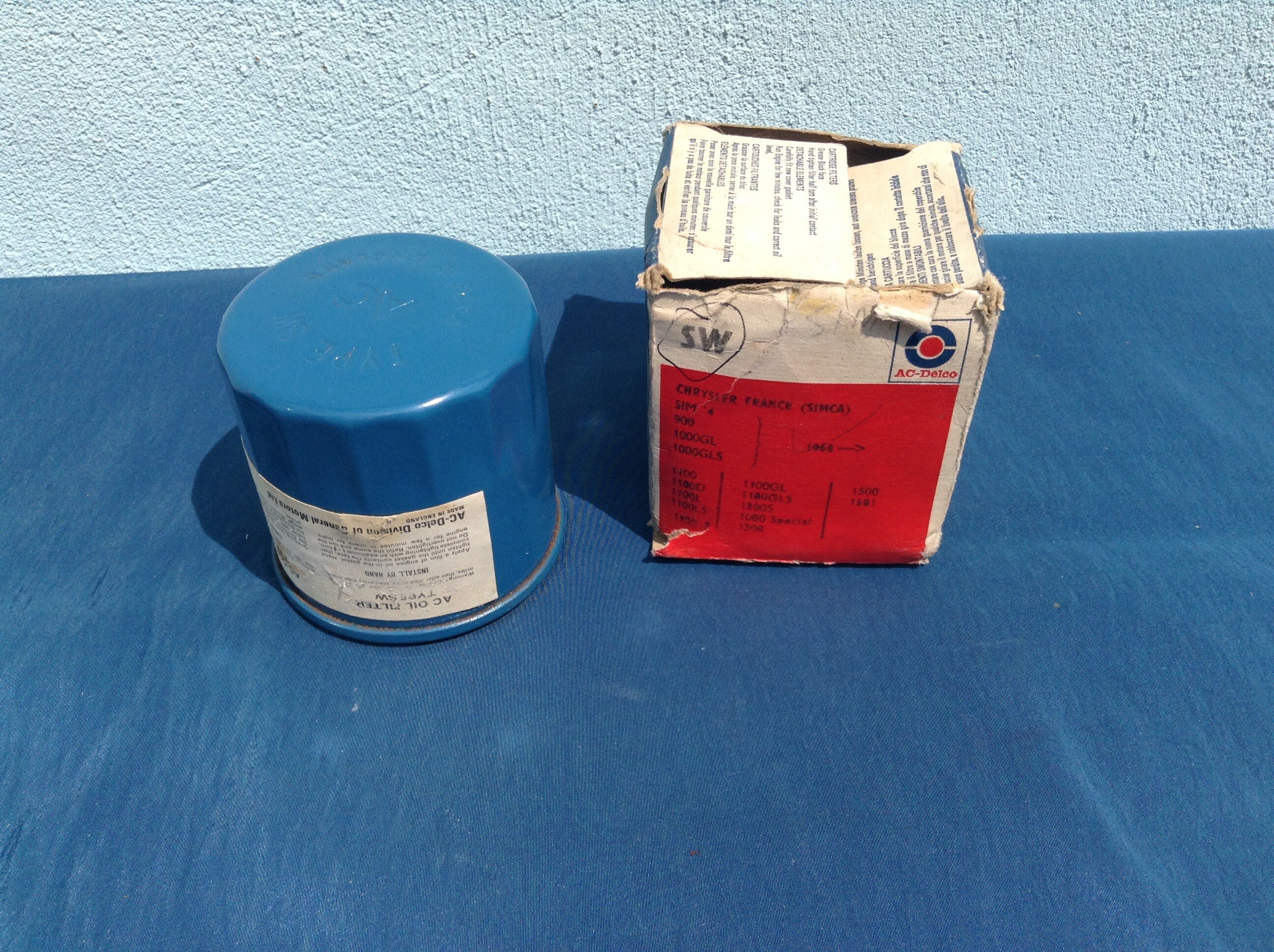 AC Delco Oil Filter Type Sw-simca 900 1000 Gl&gls 1100 1200 - Etsy