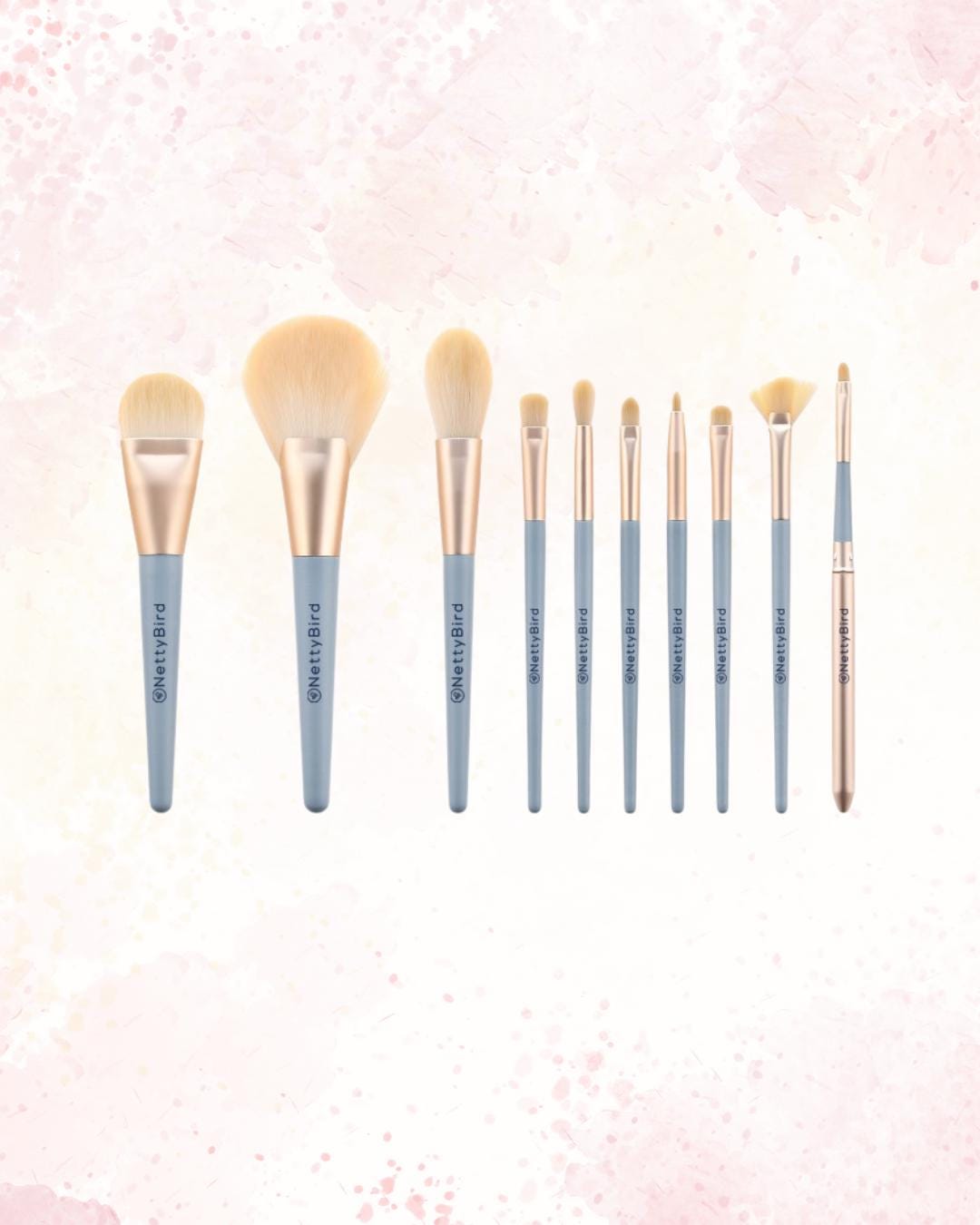 Luxury Blue Makeup Brush Set: 10-piece Face & Eye Brushes - Etsy