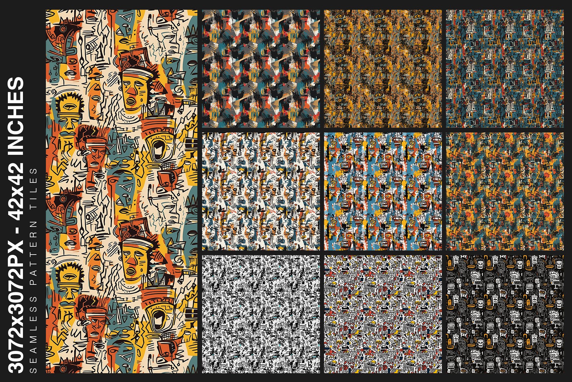 10 Art Series Patterns: Basquiat - Etsy