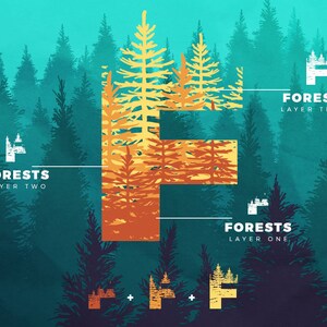 Forests Layered Font - Etsy