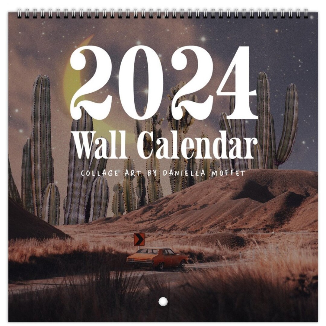 2024 Wall Calendar, A4 Calendar, Square Calendar, Retro Futuristic ...