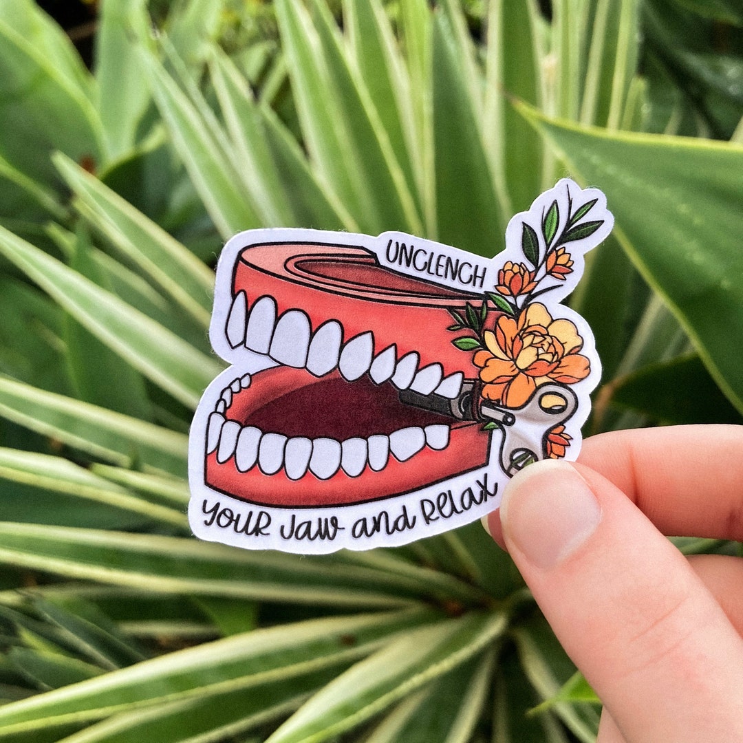 Unclench Your Jaw Reminder Sticker ADHD and Autism Mental Health ...