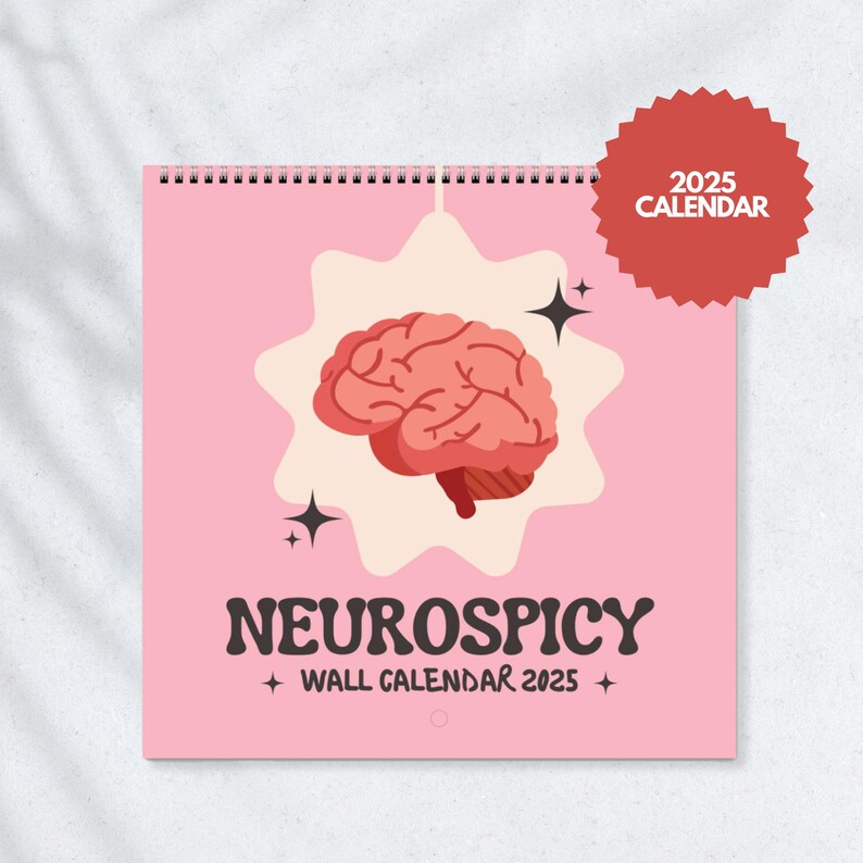 Neurospicy 2025 Wall Calendar, ADHD and Autism Yearly Calendar, Graphic ...