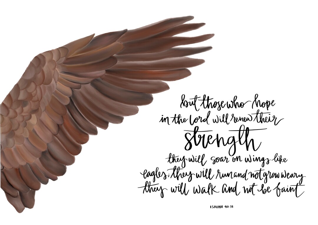 Wings Like Eagles / Printable Bible Art / Isaiah 40:31 / Hand Lettered ...